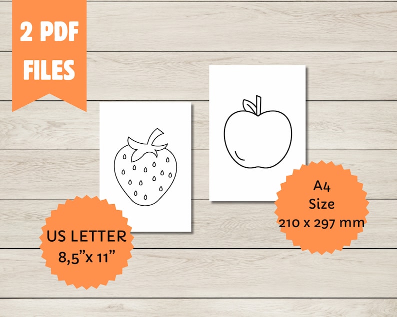 10 Easy Fruiits Coloring Pages for Kids Toddlers Preschoolers Toddlers ...