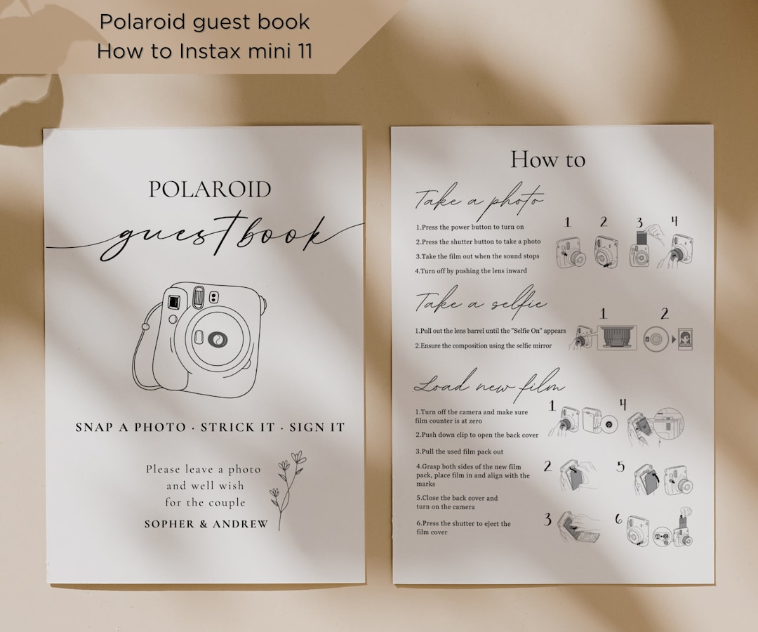 Polaroid Guest Book, Instax Mini 11, Photo Guestbook, Camera Guestbook ...