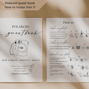 Polaroid Guest Book, Instax Mini 11, Photo Guestbook, Camera Guestbook, Instax Instructions ...