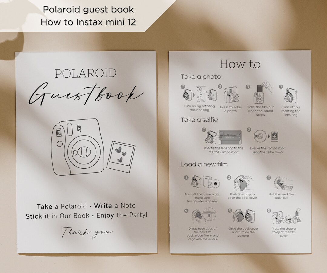 Instax Mini 12 Instructions, Polaroid Guestbook Sing, Photo Guestbook ...