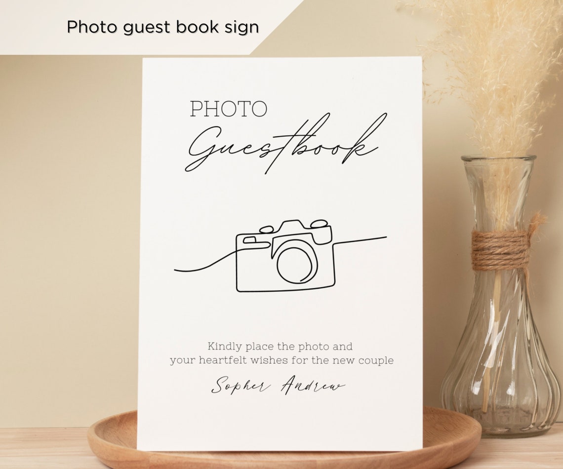 Polaroid Guestbook Sing, Photo Guestbook Sign, Wedding Guest Book Sign ...
