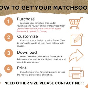 Editable Matchbook Poster Template | Blank Matchbook Template | Digital ...