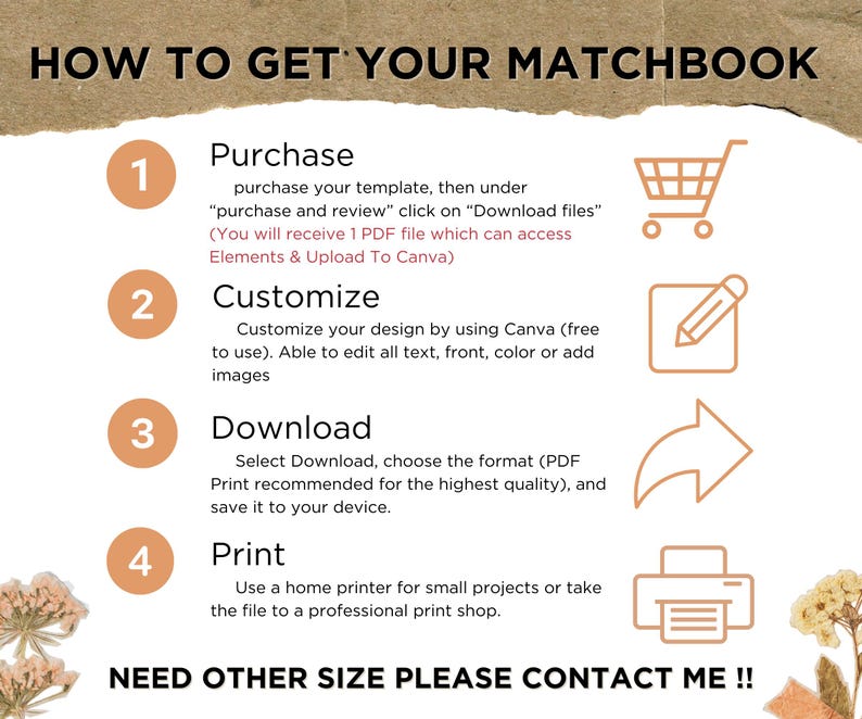 Editable Matchbook Poster Template, Blank Matchbook, Custom Matchbox ...