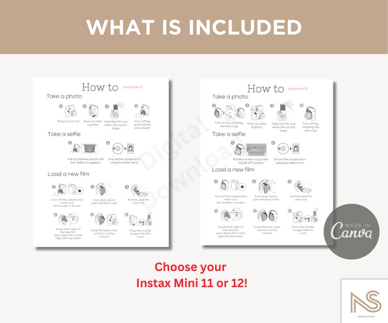 Instax Mini 11 and 12 Instructions, Polaroid Guestbook Sing, Photo ...