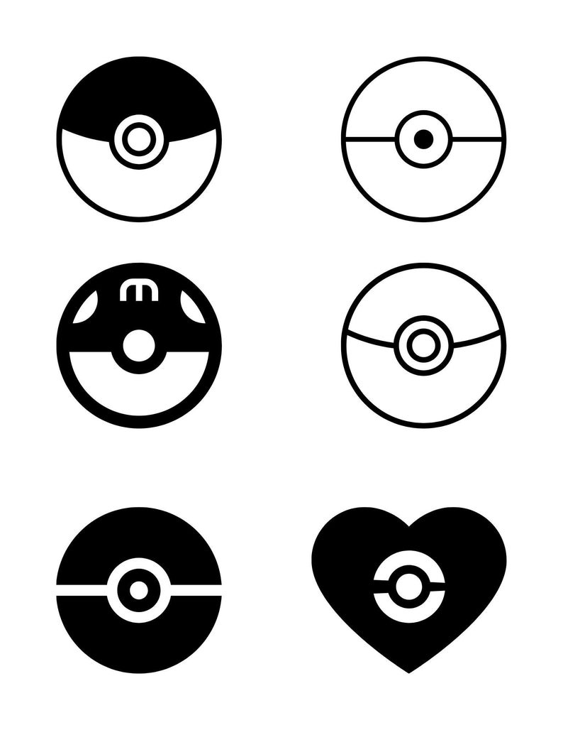 Pokeball SVG Outline, Cartoon Clip Art, Pokemon SVG Bundle, Cricut ...
