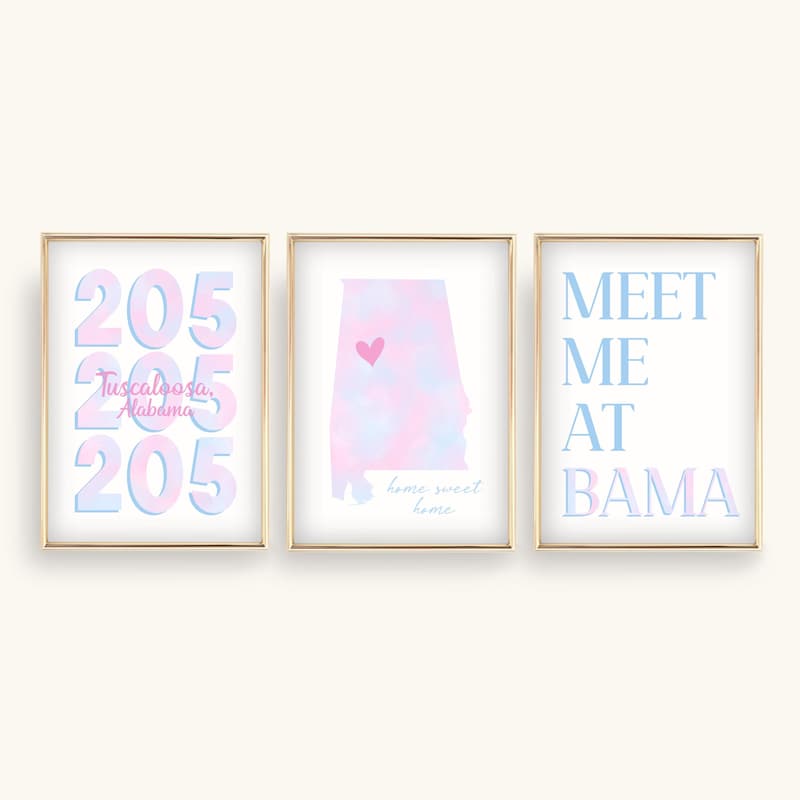 Alabama Blue Print Wall Art - Etsy