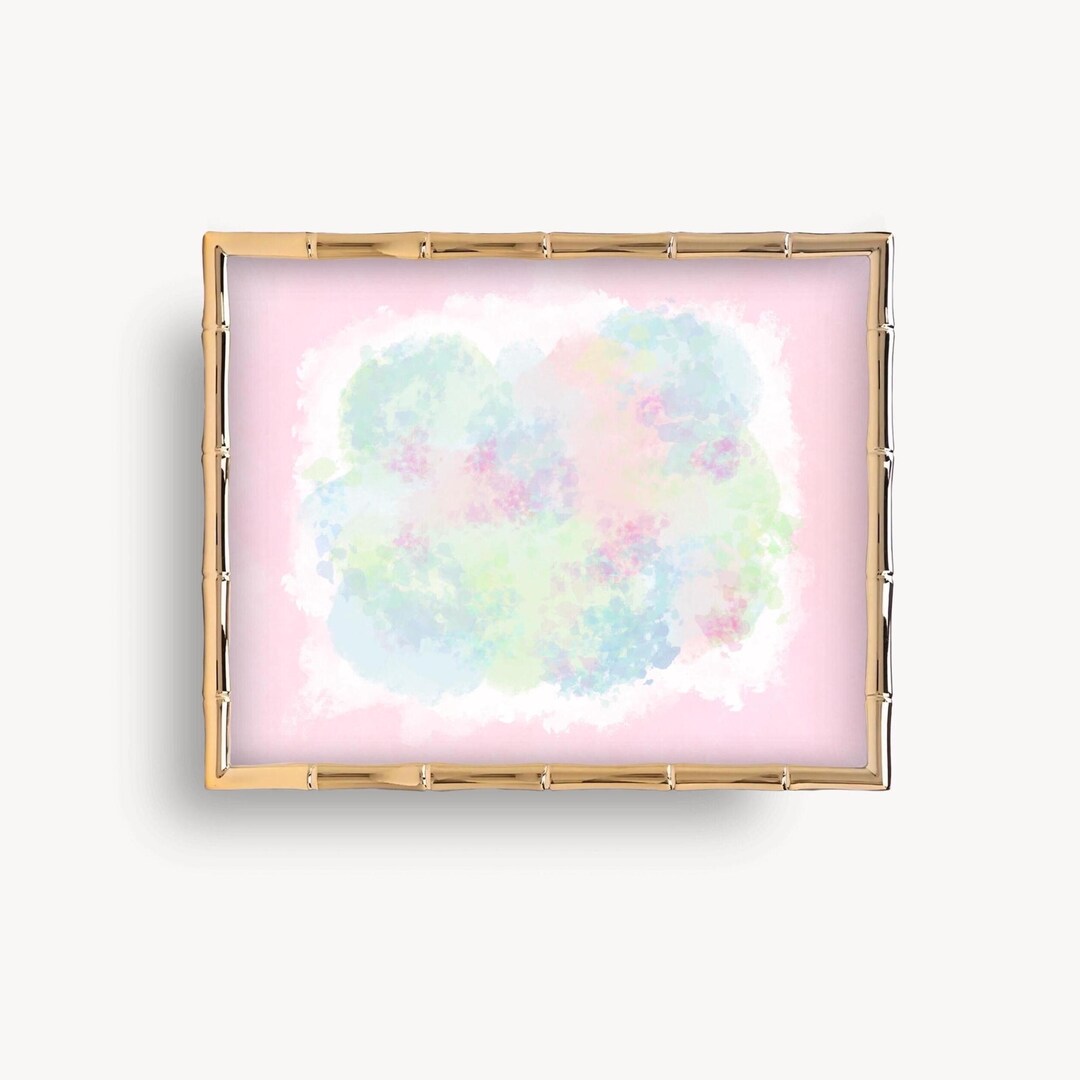Preppy Pastel Abstract Digital Art Print, Light Pink Room Decor Wall ...
