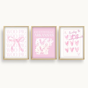 Preppy Fayetteville Arkansas College Wall Art Designs, Coquette Love ...