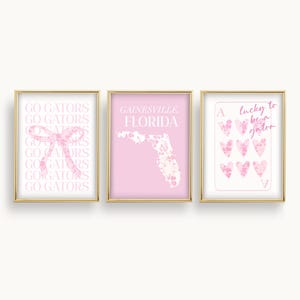 Gainesville Florida College Preppy Digital Wall Art Prints, Pink and Blue Love Shack Inspired ...