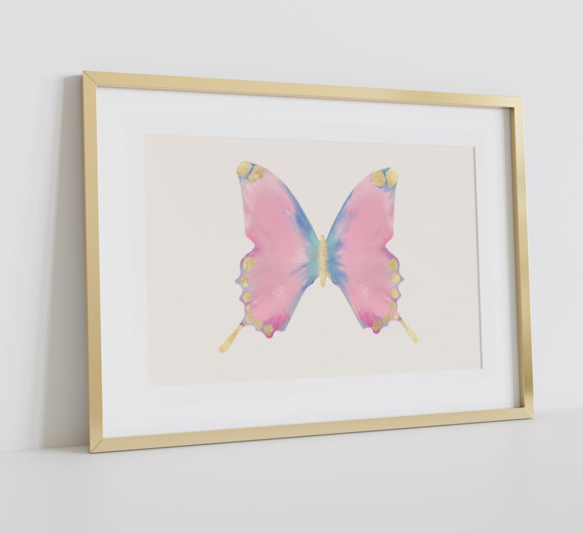 Room Art Preppy Butterfly, Trendy Preppy Wall Art Prints, Colorful Wall ...
