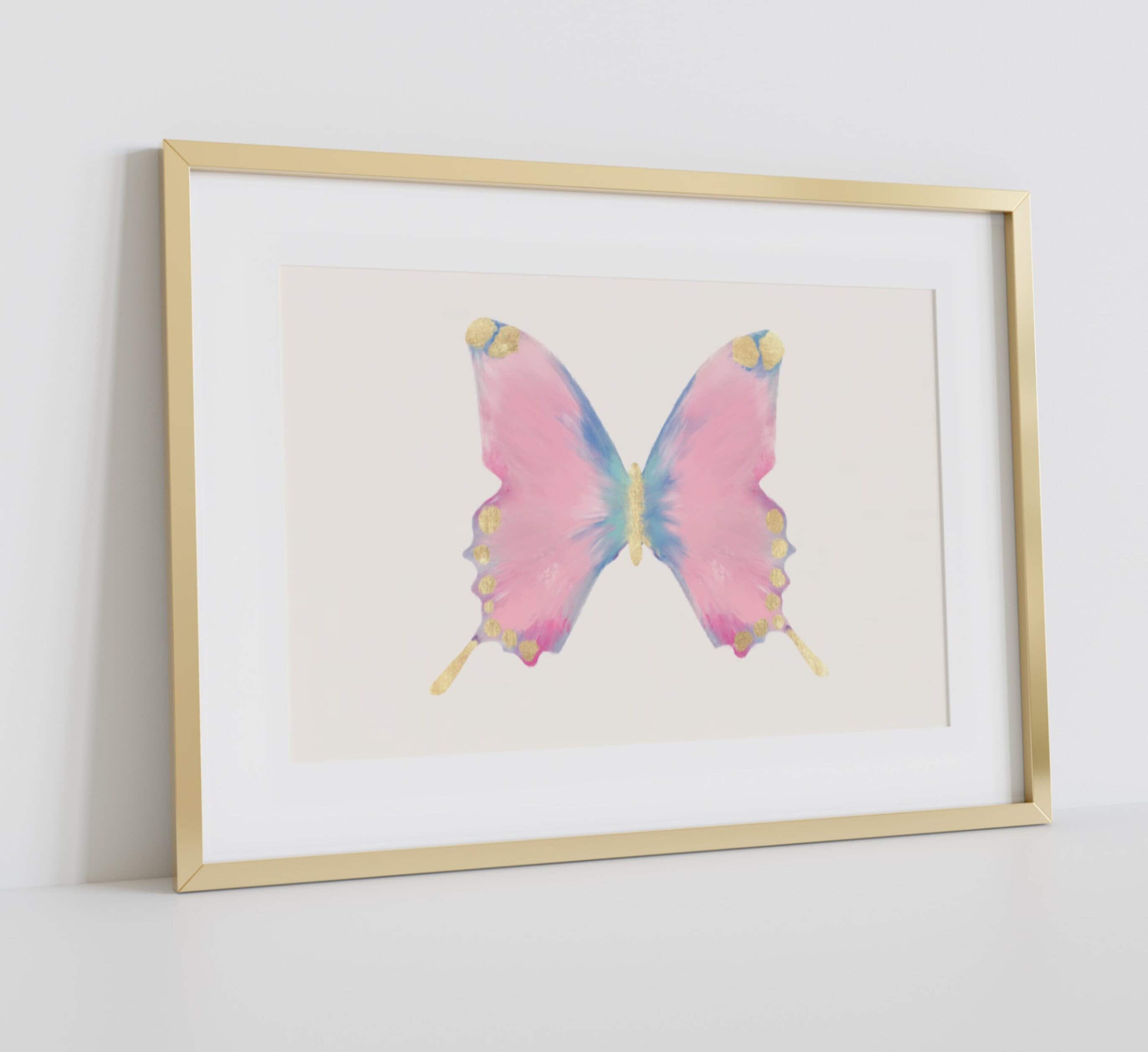 Room Art Preppy Butterfly, Trendy Preppy Wall Art Prints, Colorful Wall ...