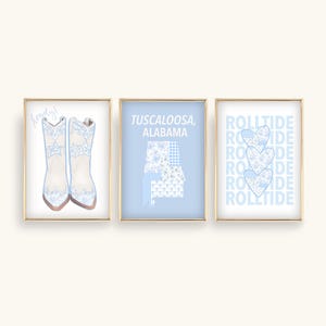 Alabama Coquette Wall Wall Art Decor Designs, Trendy Pink and Blue ...