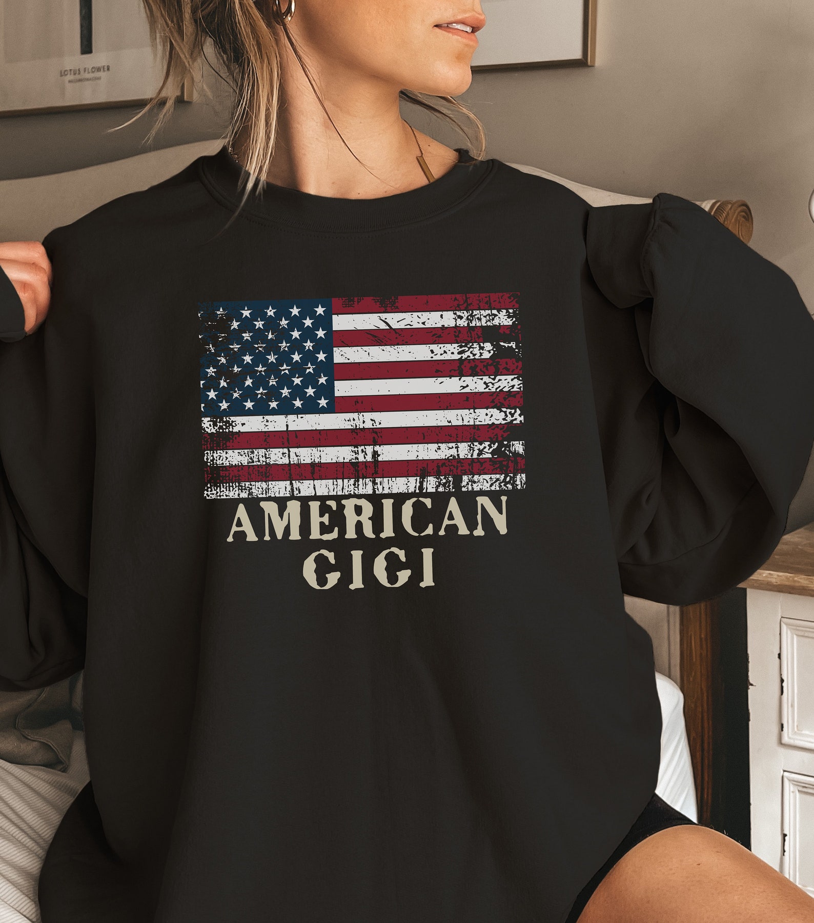 Patriotic American Gigi Crewneck Sweatshirt Birthday Gift for Her ...