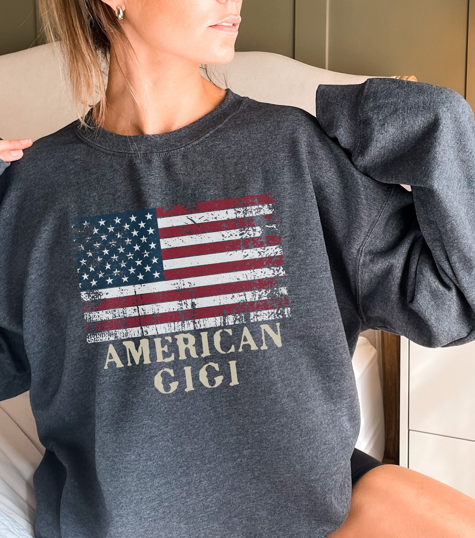 Patriotic American Gigi Crewneck Sweatshirt Birthday Gift for Her ...