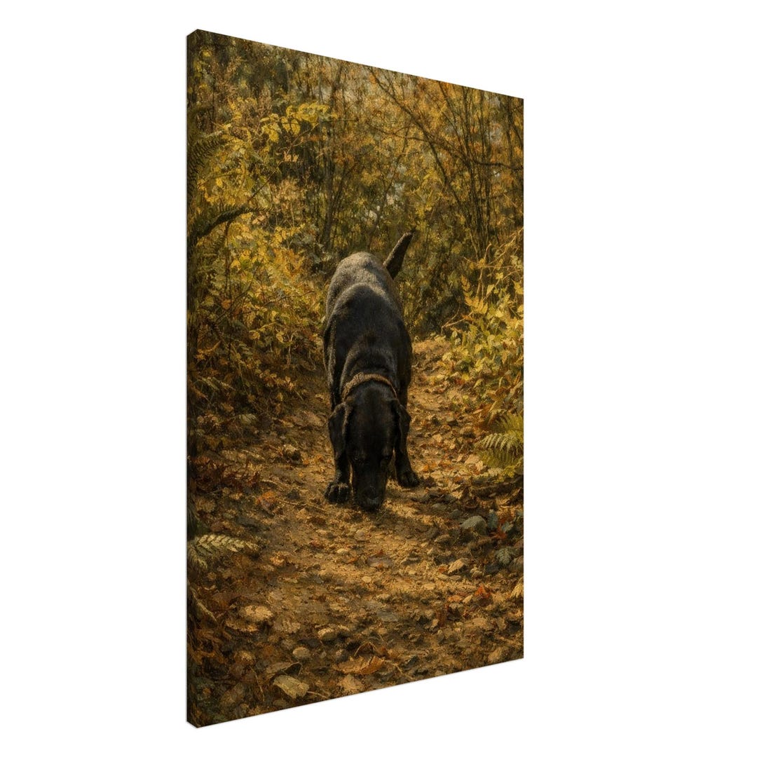 Vintage Black Lab Canvas Art - Forest Painting - Perfect Wall Decor ...