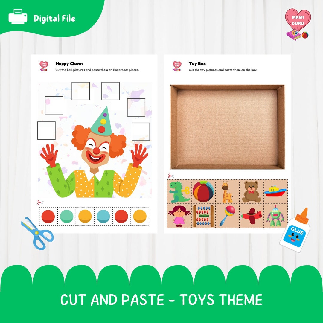 Cut and Paste Printables. Prek Scissors Skills Printables. Homeschool ...