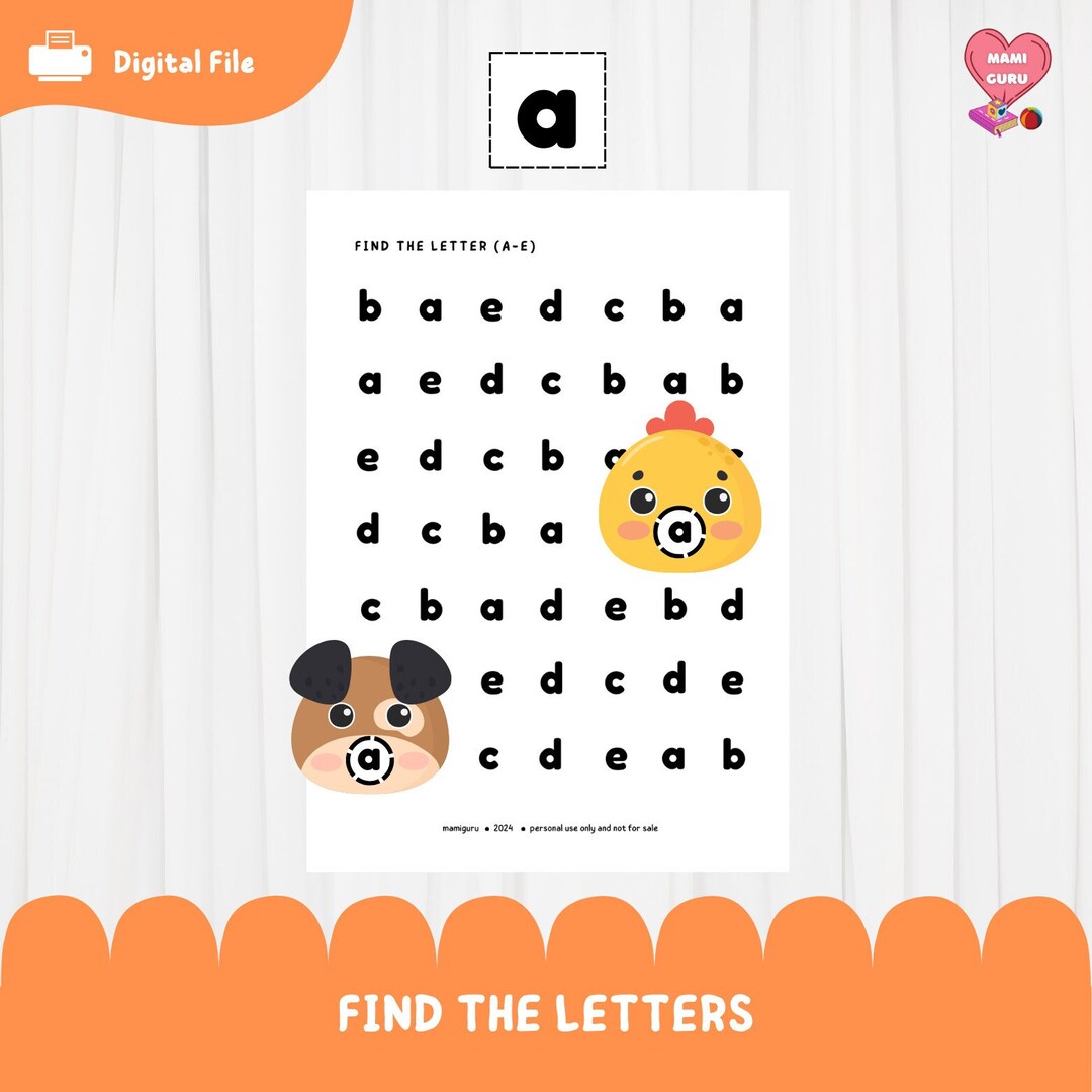Find the Letter Activity, Spot the Letter Worksheet, Alphabet Matching ...