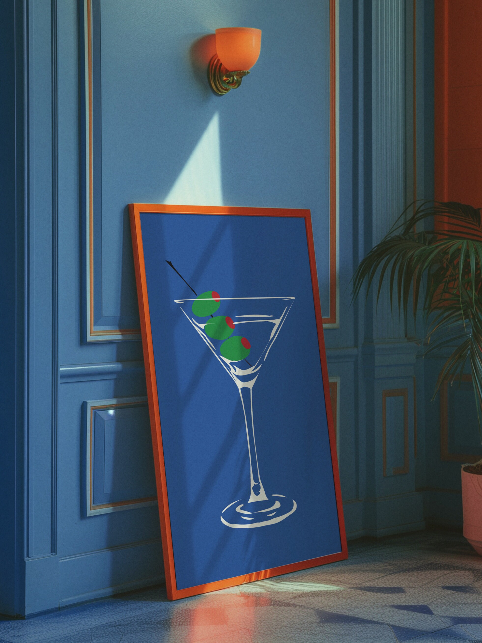 Martini Glass Print, Bar Cart Poster Digital Printable Downloadable ...