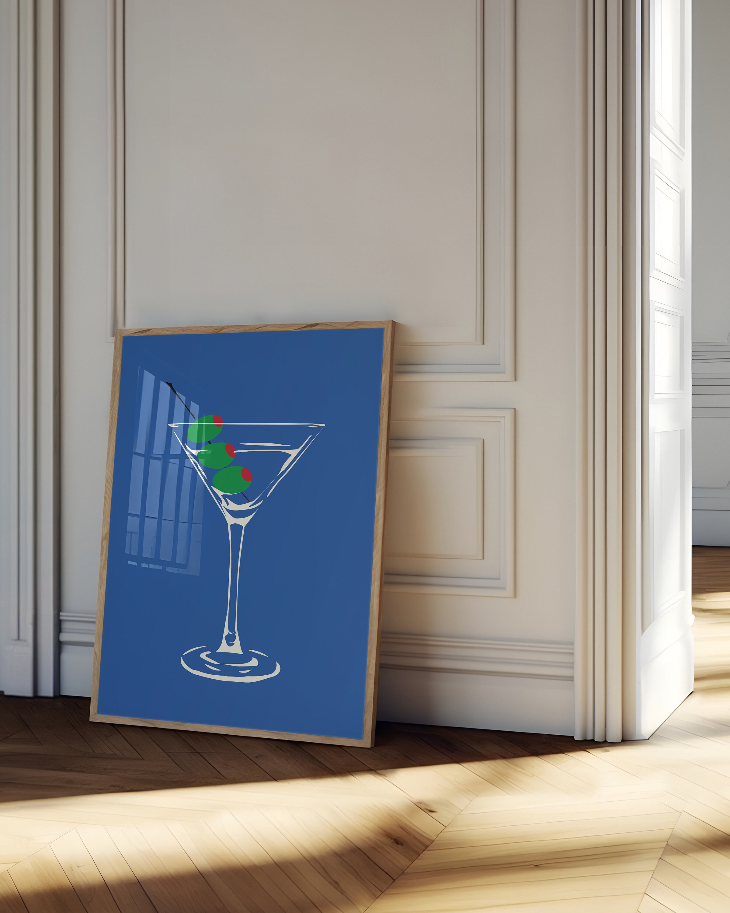 Martini Glass Print, Bar Cart Poster Digital Printable Downloadable ...