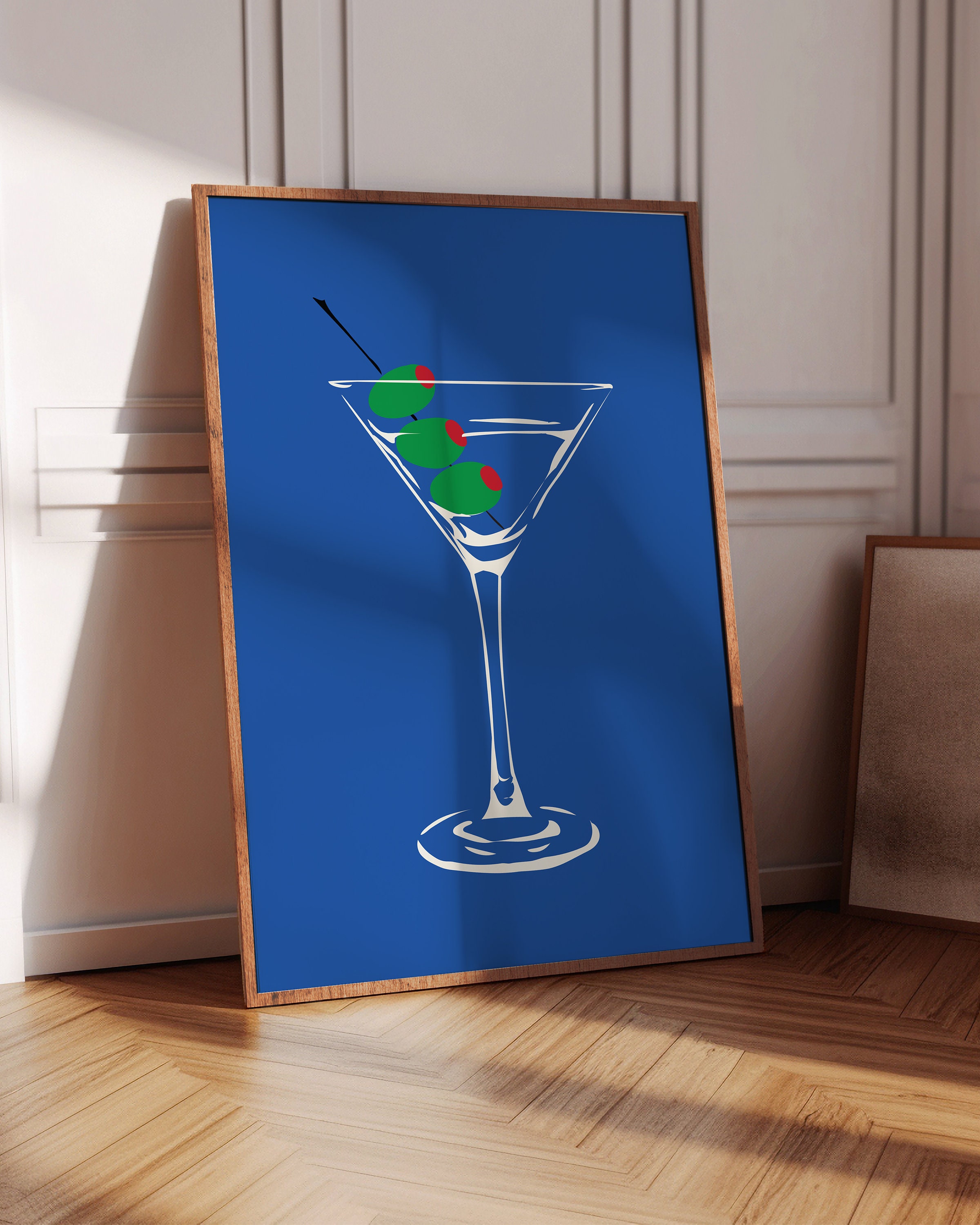 Martini Glass Print, Bar Cart Poster Digital Printable Downloadable ...