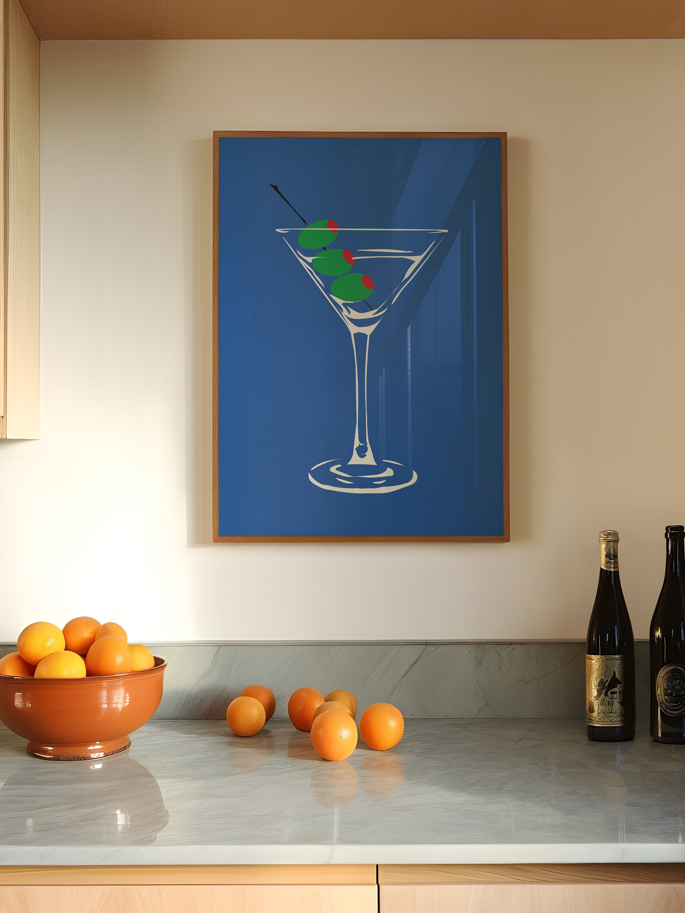 Martini Glass Print, Bar Cart Poster Digital Printable Downloadable ...