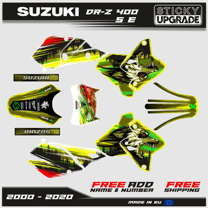Suzuki DRZ 400 S E Graphics Kit, 2000 - 2020 Stickers Set, Decals - Etsy