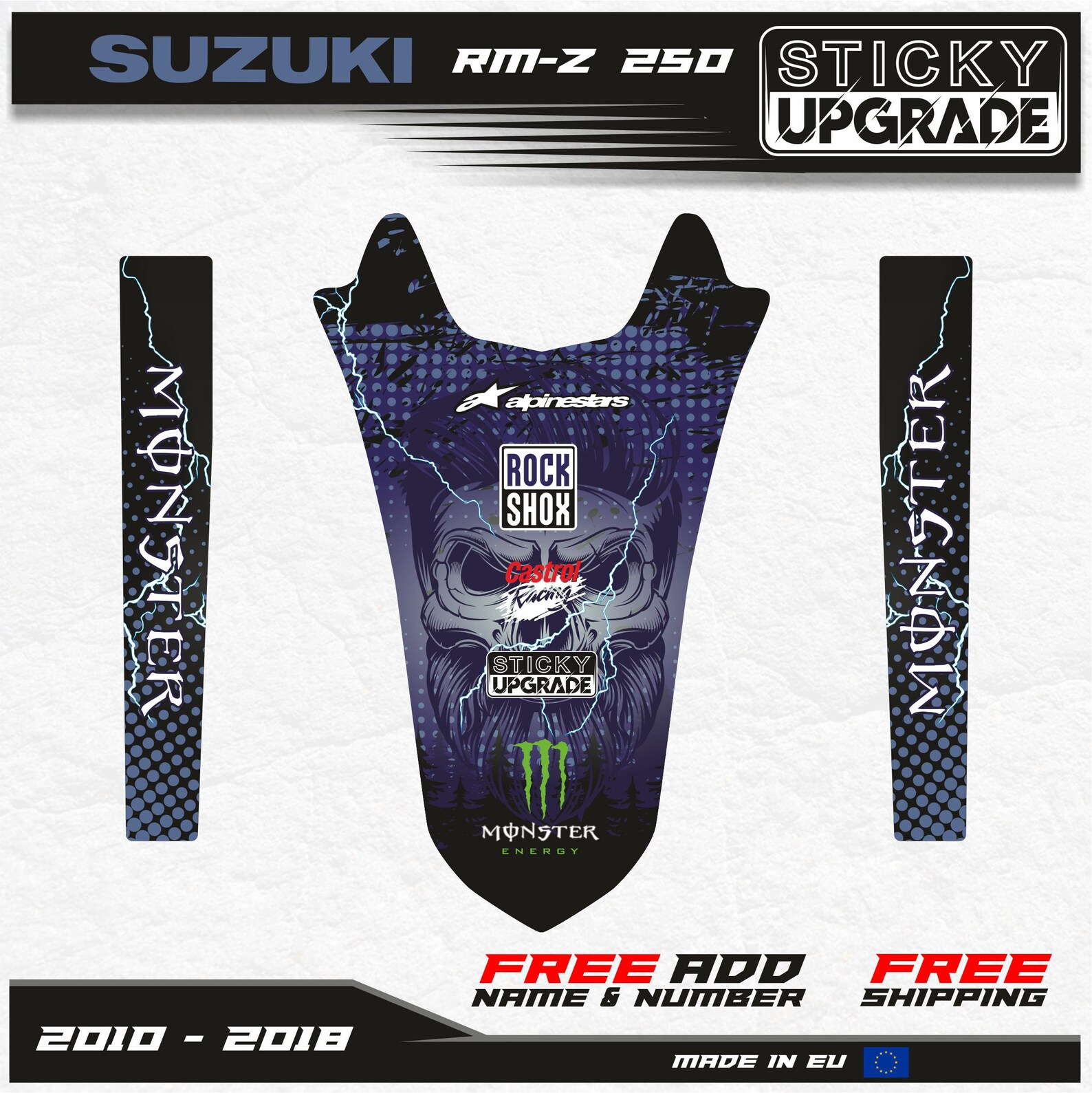 Suzuki RMZ 250 Graphics Kit, Decals 21 Mil/ 534 Micron - Etsy