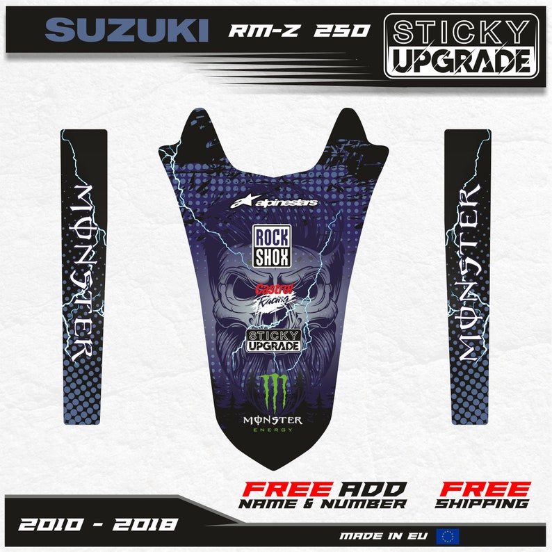 Suzuki RMZ 250 Graphics Kit, Decals 21 Mil/ 534 Micron - Etsy