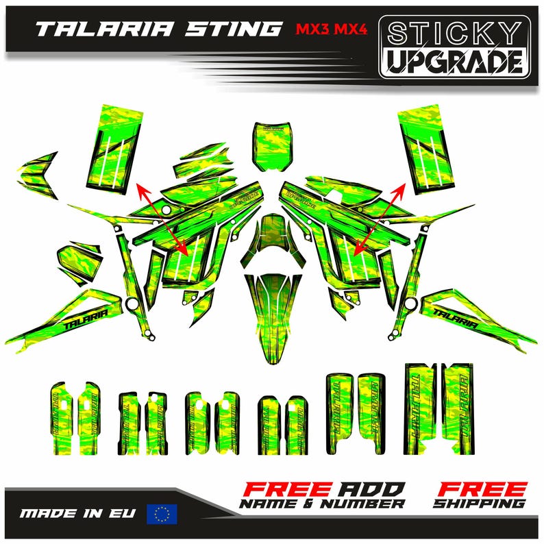Talaria Sting Graphics Kit, Electric Bike Mx3 Mx4 Decal, Wrap, Sticker ...
