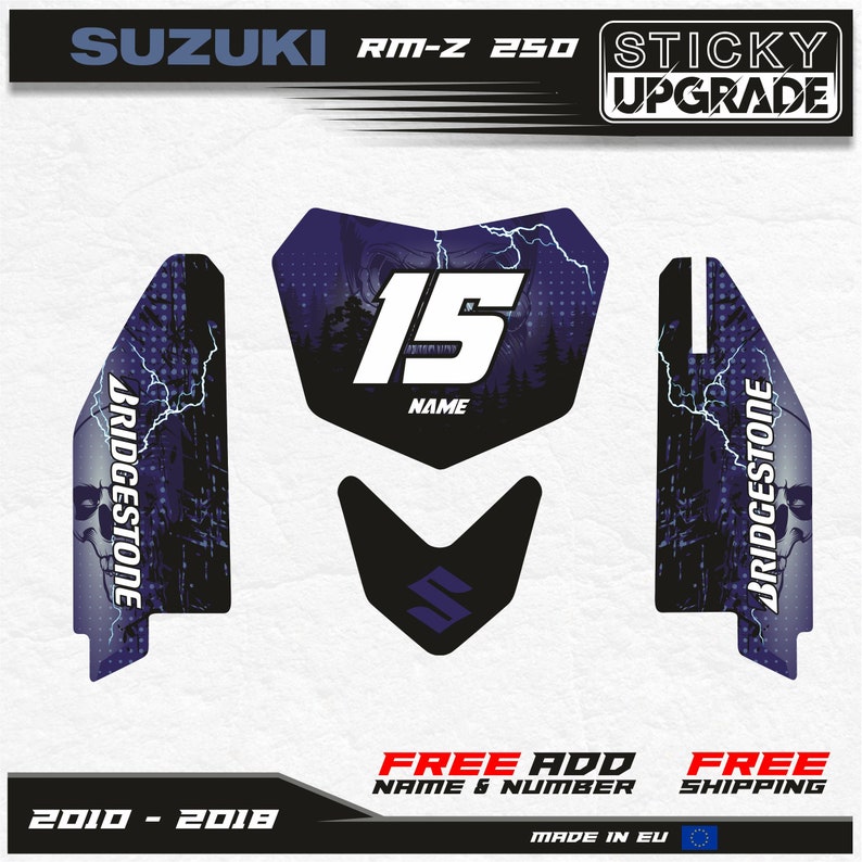 Suzuki RMZ 250 Graphics Kit, Decals 21 Mil/ 534 Micron - Etsy