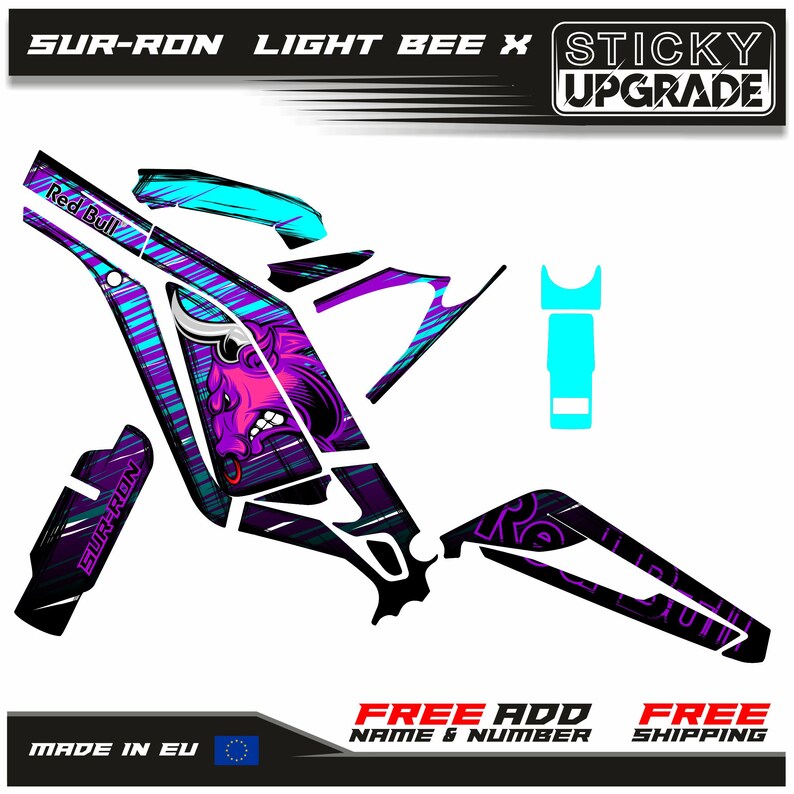Sur-ron Light Bee X, Electric Bike Bull Decal Graphics Kit 21mil 534 ...