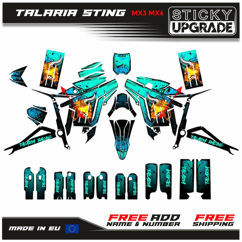 Talaria Sting Graphics Kit, Electric Bike Mx3 Mx4 Decal, Wrap, Sticker ...