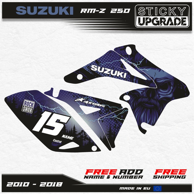Suzuki RMZ 250 Graphics Kit, Decals 21 Mil/ 534 Micron - Etsy