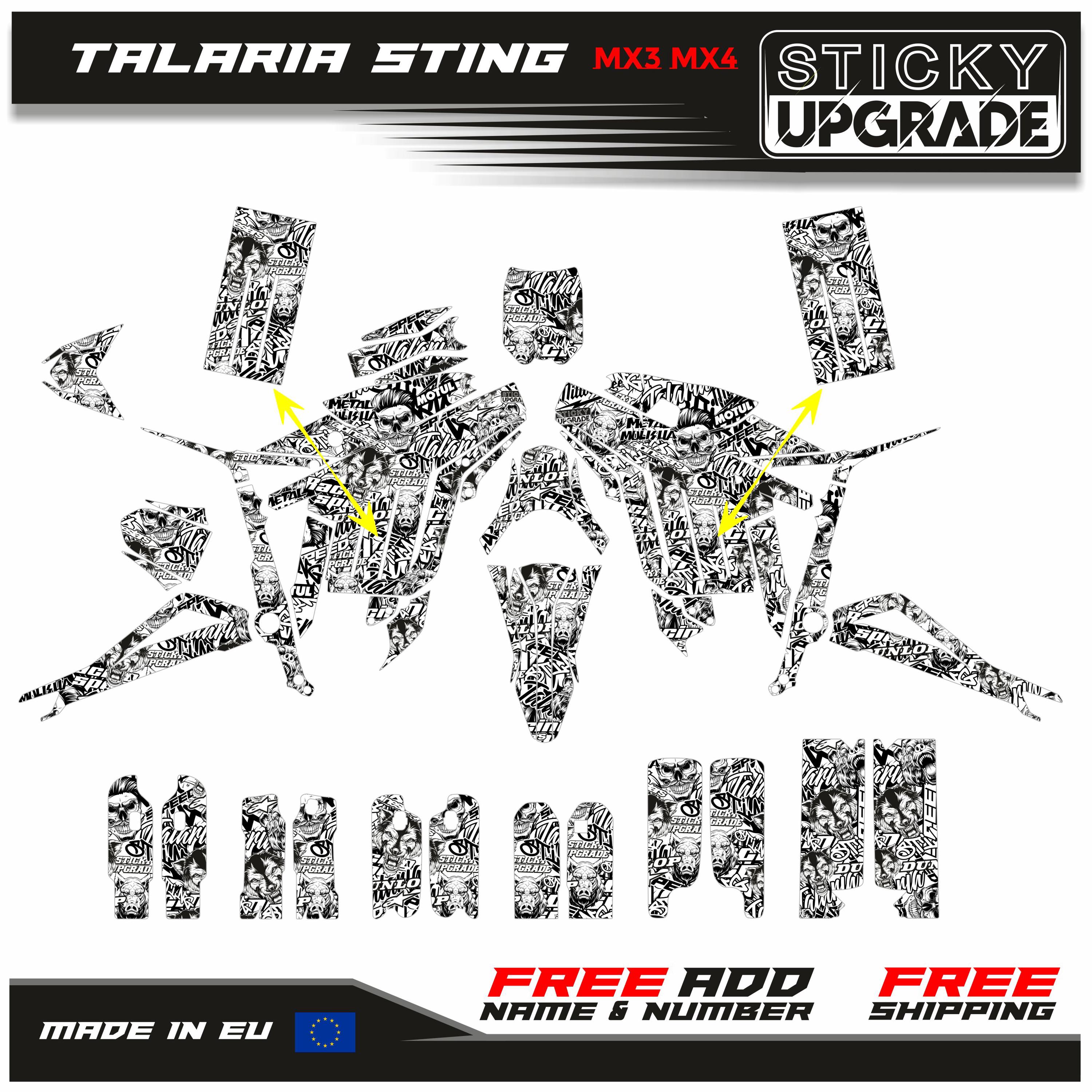 Talaria Sting Graphics Kit, Talaria Mx3 Mx4 Decal, Wrap, Electric Bike ...