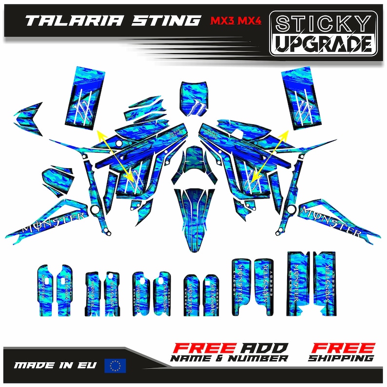 Talaria Sting Graphics Kit, Decals Kit R MX 3 MX4, Wrap, Stickers Set ...