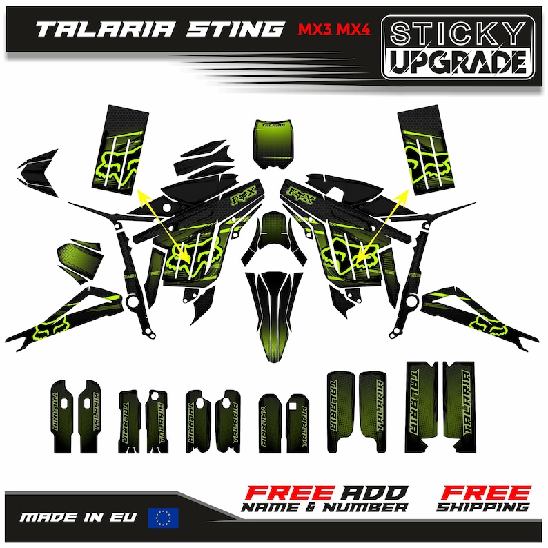 Talaria Sting Graphics Kit, Electric Bike Mx3 Mx4 Decal, Wrap, Sticker ...