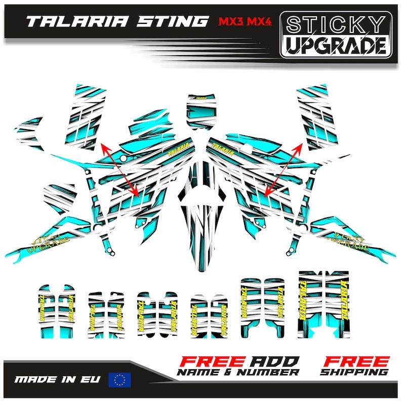 Talaria Sting Full Graphics Kit / Gloss Laminate 21 Mil Sticker Set ...