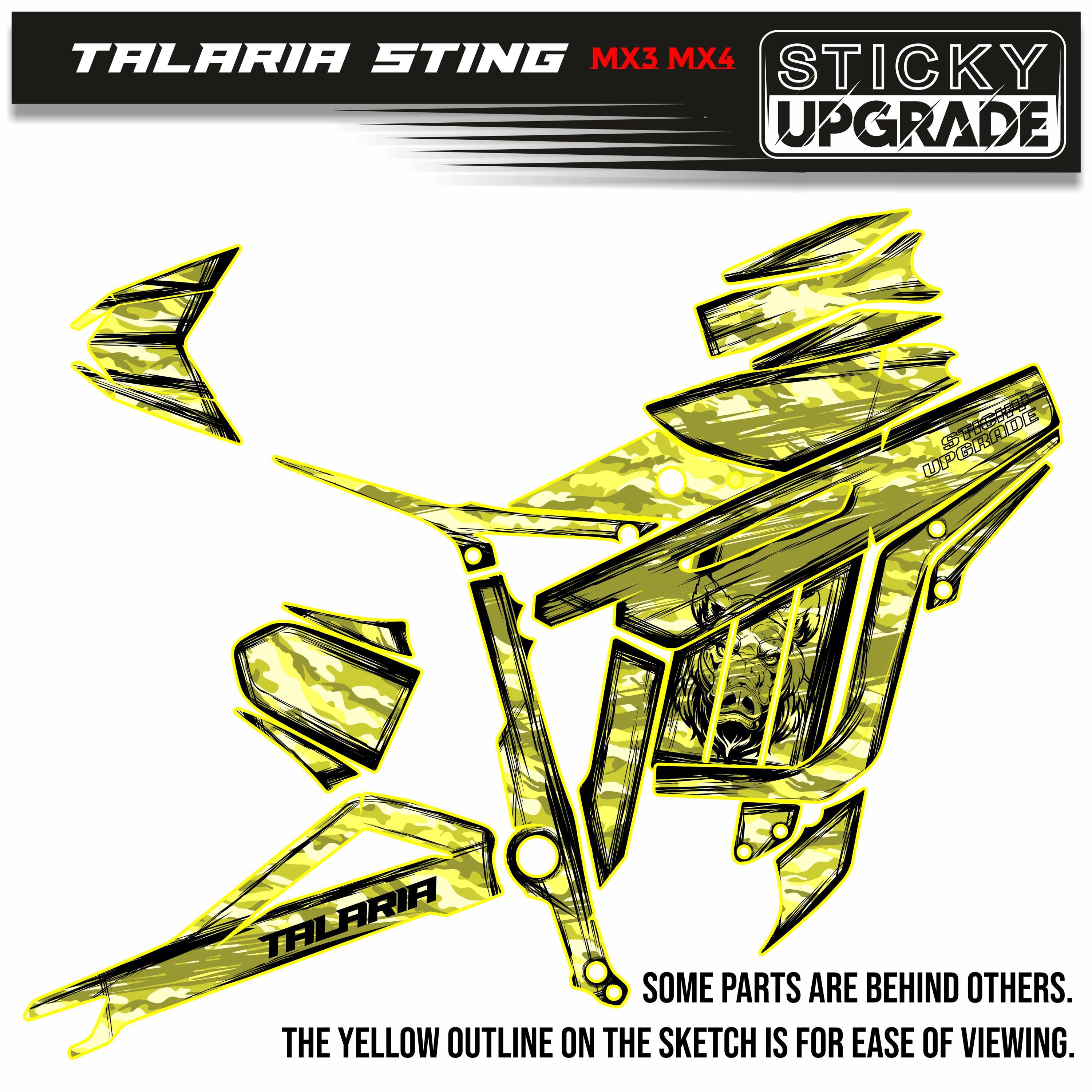 Talaria Sting Graphics Kit, Decals Kit R MX3 MX4, Stickers Boar Kit 21 ...