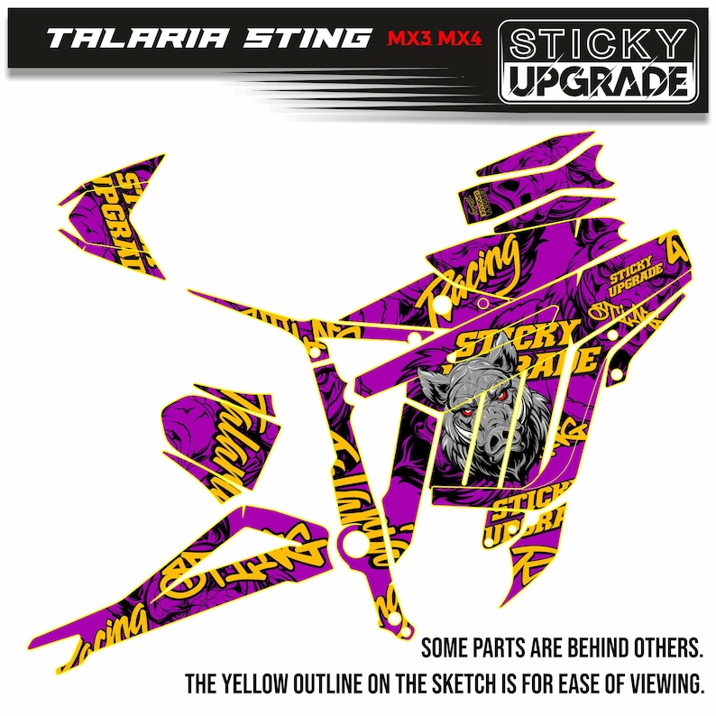 Talaria Sting Graphics Kit, Talaria Mx3 Mx4 Decal, Wrap, Electric Bike ...