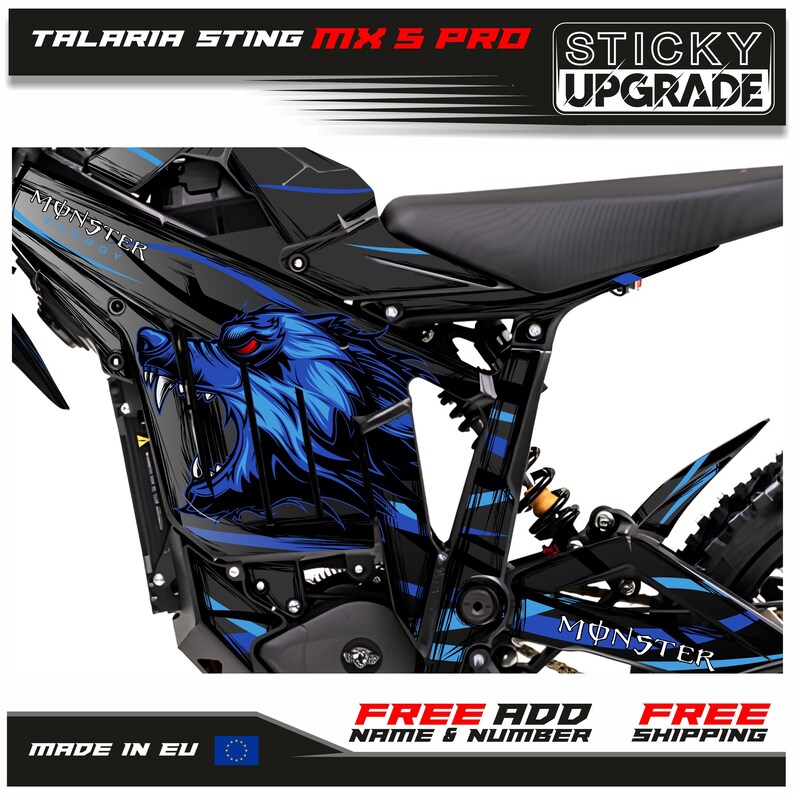 TALARIA Sting MX5 / MX5 Pro Graphics Kit, Electric Bike Wolf Sticker ...
