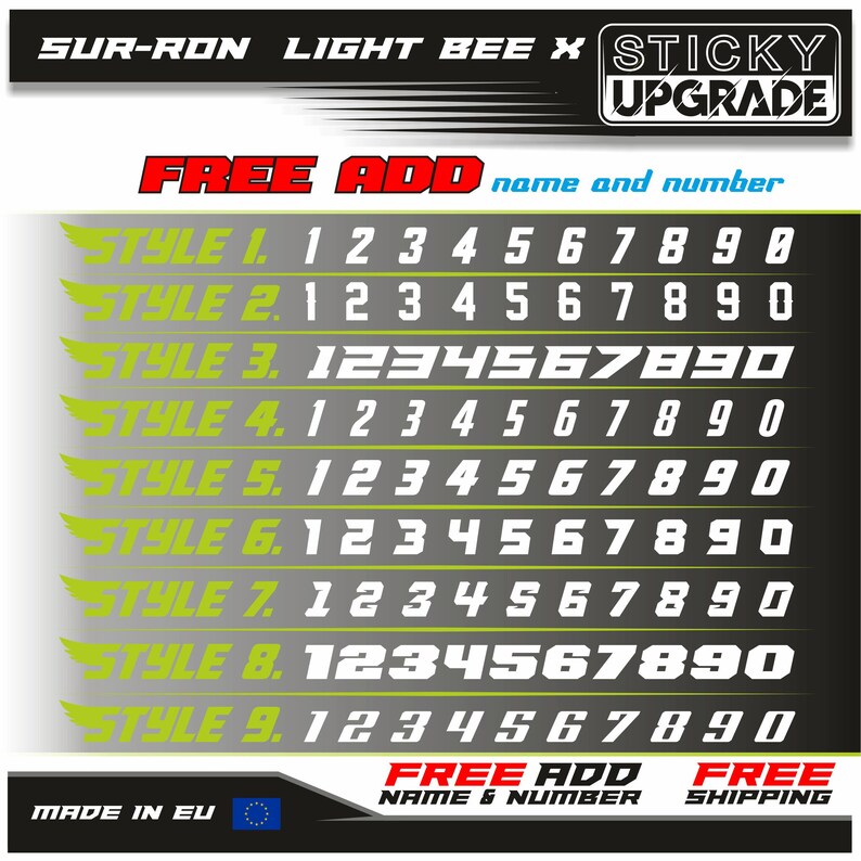 Sur-ron Light Bee X, Electric Bike Decal Graphics Kit 21mil 534 Micron ...