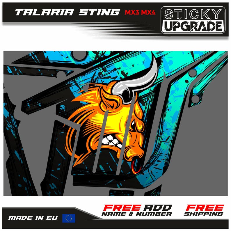 Talaria Sting Graphics Kit, Electric Bike Mx3 Mx4 Decal, Wrap, Sticker ...