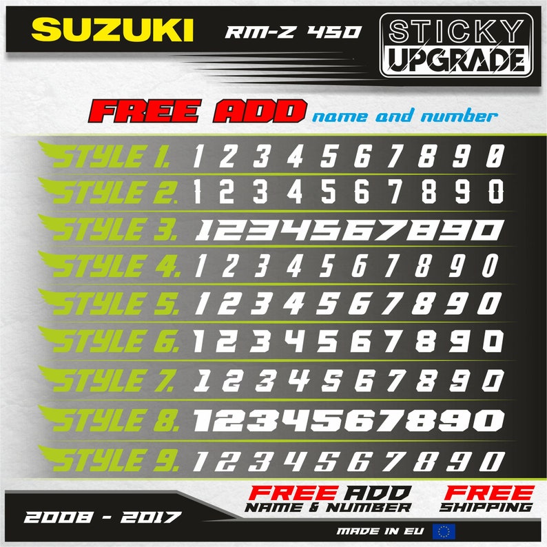 Suzuki RMZ 450 Graphics Kit, Decals 21 Mil/ 534 Micron - Etsy
