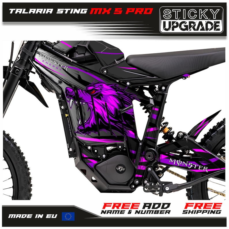 TALARIA Sting MX5 Pro Graphics Kit, Electric Bike Wolf Sticker Set ...
