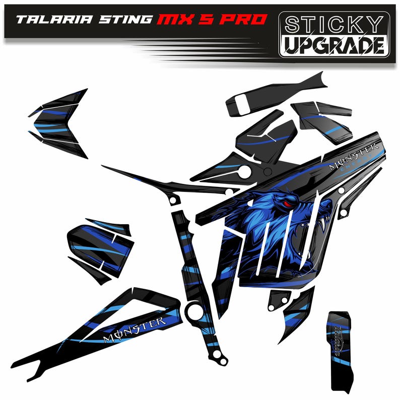 TALARIA Sting MX5 / MX5 Pro Graphics Kit, Electric Bike Wolf Sticker ...