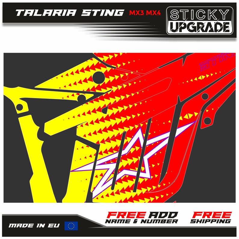 Talaria Sting Graphics Kit, Talaria Mx3 Mx4 Decal, Wrap, Electric Bike ...