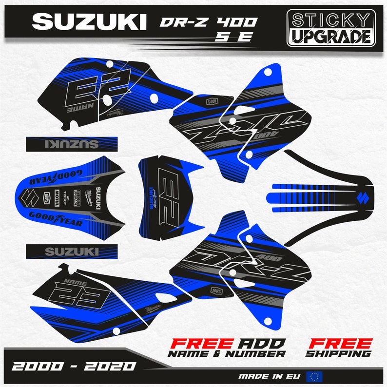 Suzuki DRZ 400 S E Graphics Kit, 2000 - 2020 Decals, Sticker 21 Mil 534 ...