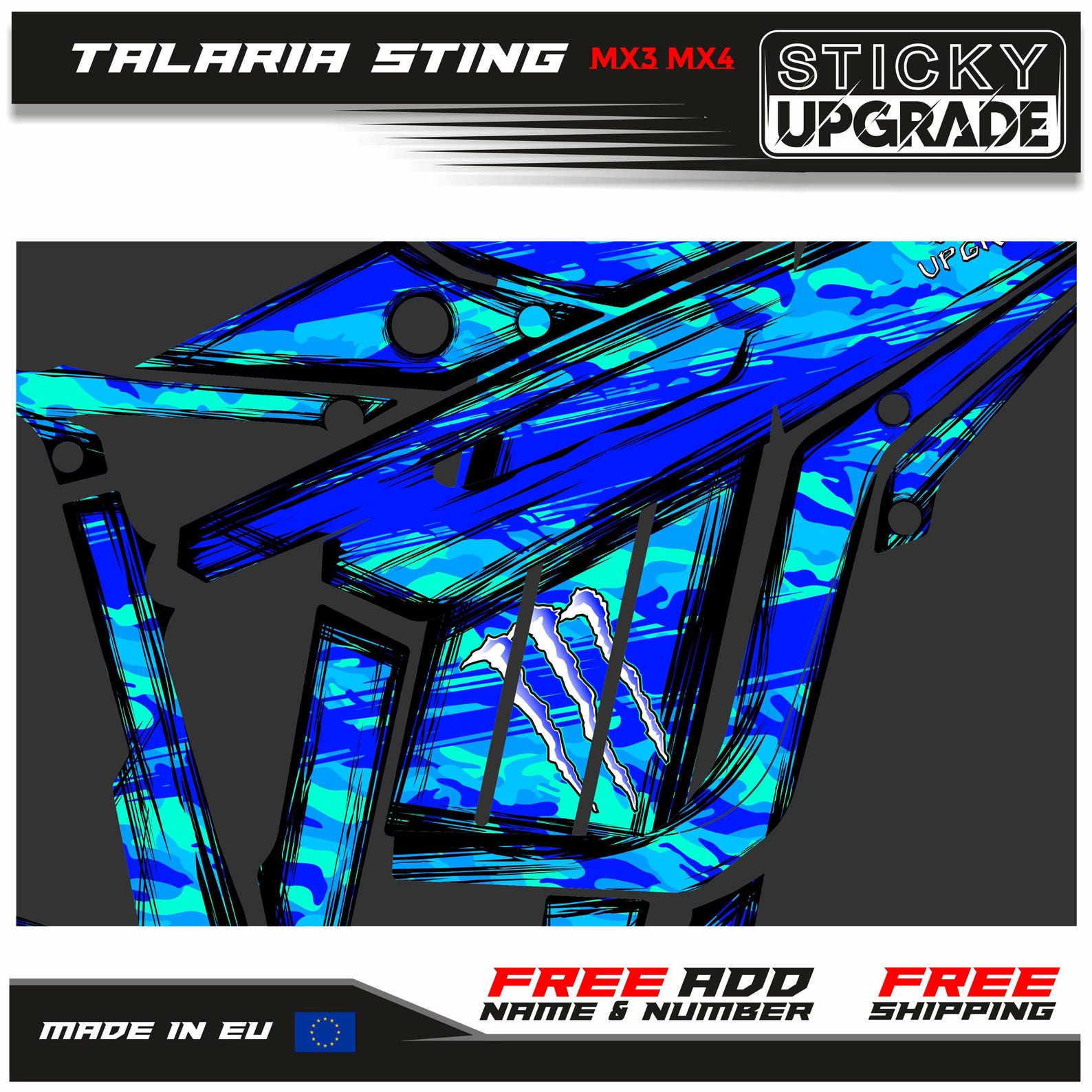Talaria Sting Graphics Kit, Decals Kit R MX 3 MX4, Wrap, Stickers Set ...