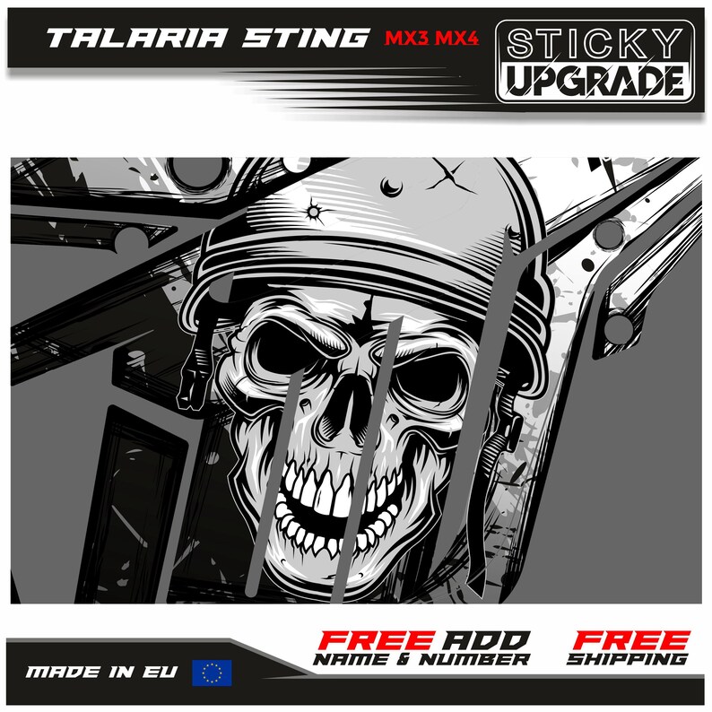 Talaria Sting Graphics Kit, Decals Kit R MX, Stickers Scull Kit 21 Mil ...