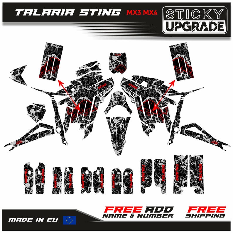 Talaria Sting MX3 MX4 Graphics Kit / Electric Bike Vinyl Wrap ...